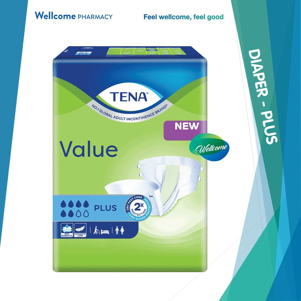 Tena Value Adult Diapers - Size M (10's) / L (8's) / XL (8's) | Shopee Malaysia