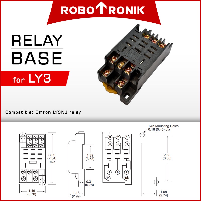Relay Base Socket (MY2 MY3 MY4 LY2 LY3 LY4 MK2 MK3) Loose Ding, Screw ...