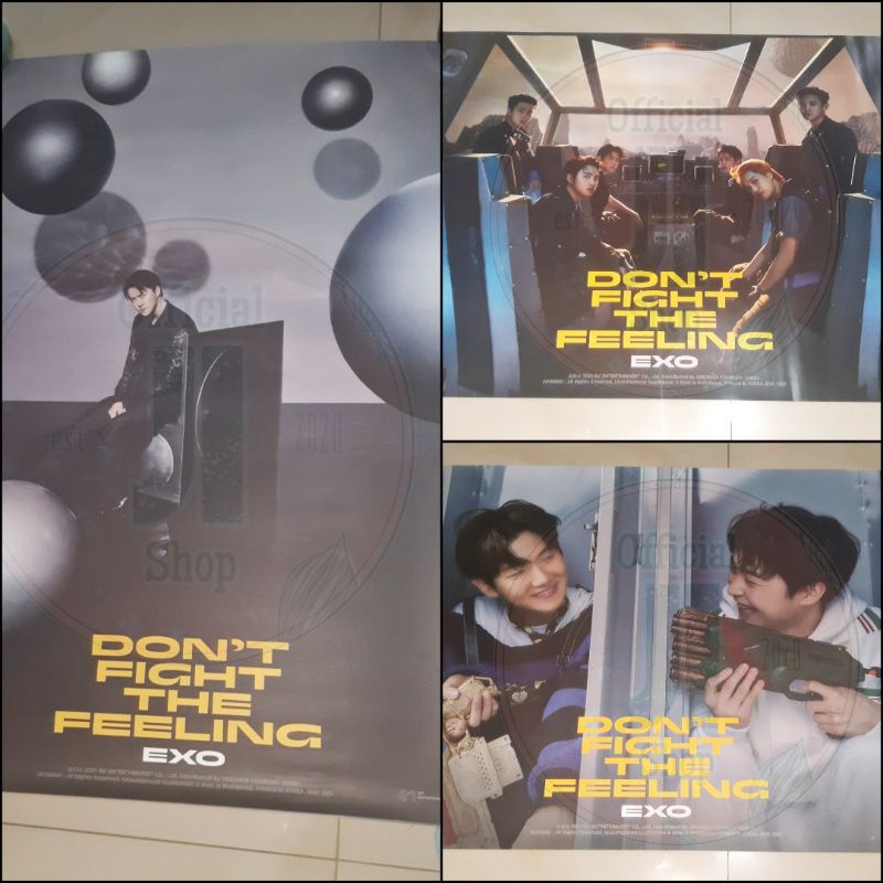 OFFICIAL POSTER EXO DFTF DONT FIGHT THE FEELING PB1 PB2 EXPANSION | Shopee Malaysia