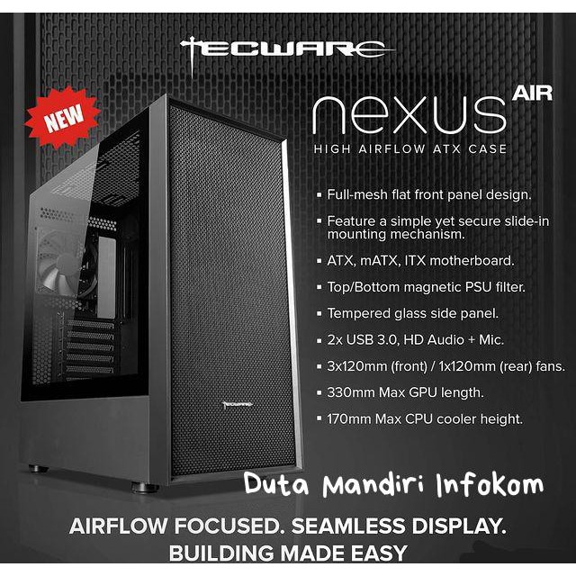 Tecware Nexus Air Black - Tempered Glass Mid-Tower Gaming Case | Shopee ...