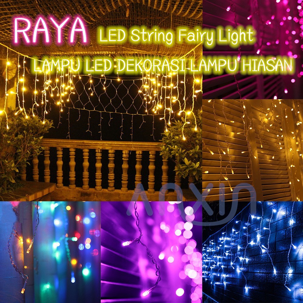 RAYA Curtain Lights 4M/6M/10M 96/200/250 led Waterproof Fairy String ...