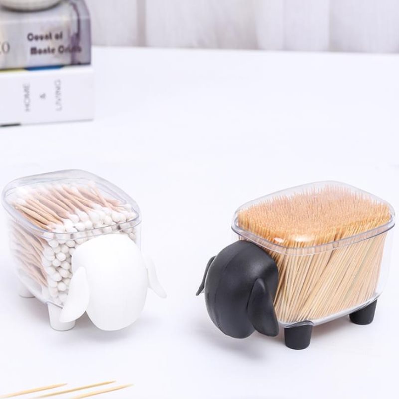 Toothpick Cotton Swab Box Small Sheep Storage Tank Plastic Desktop ...