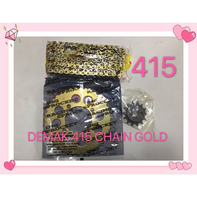 DEMAK 415 chain gold spoket set EVO Z DVS 110 | Shopee Malaysia