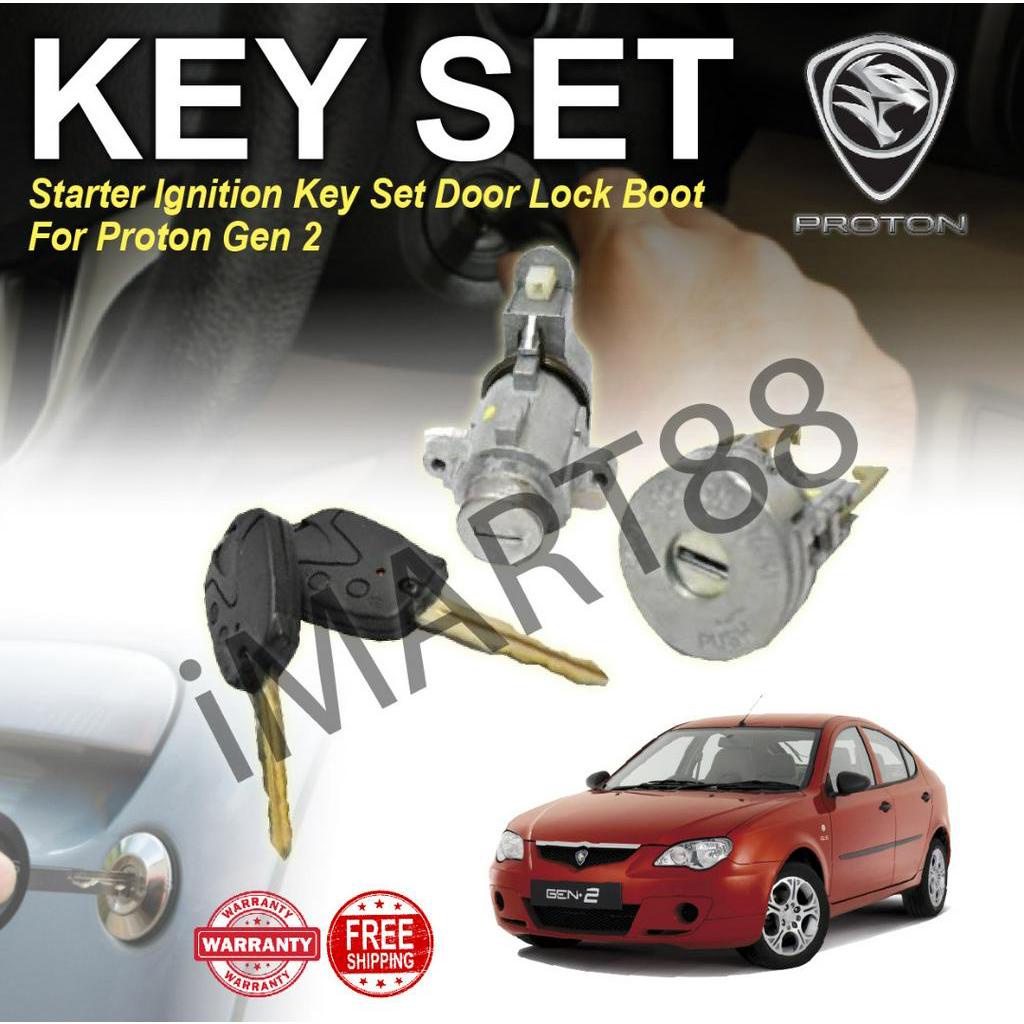 Proton Gen 2 Key Set Starter Switch Kunci Pintu Start Kereta Door Lock ...