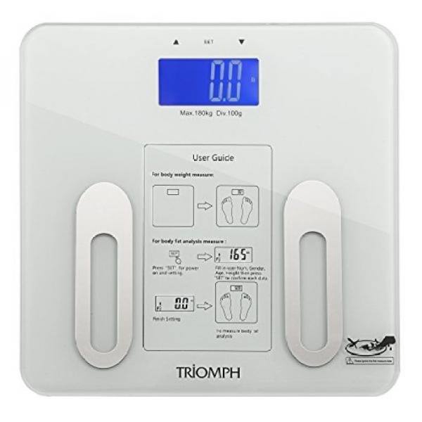 Triomph Digital BMI Body Fat Scale with Step-On Technolo 400 lbs ...