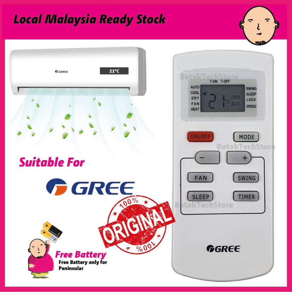 Gree Original Air Cond Aircond Air Conditioner Remote Control ...