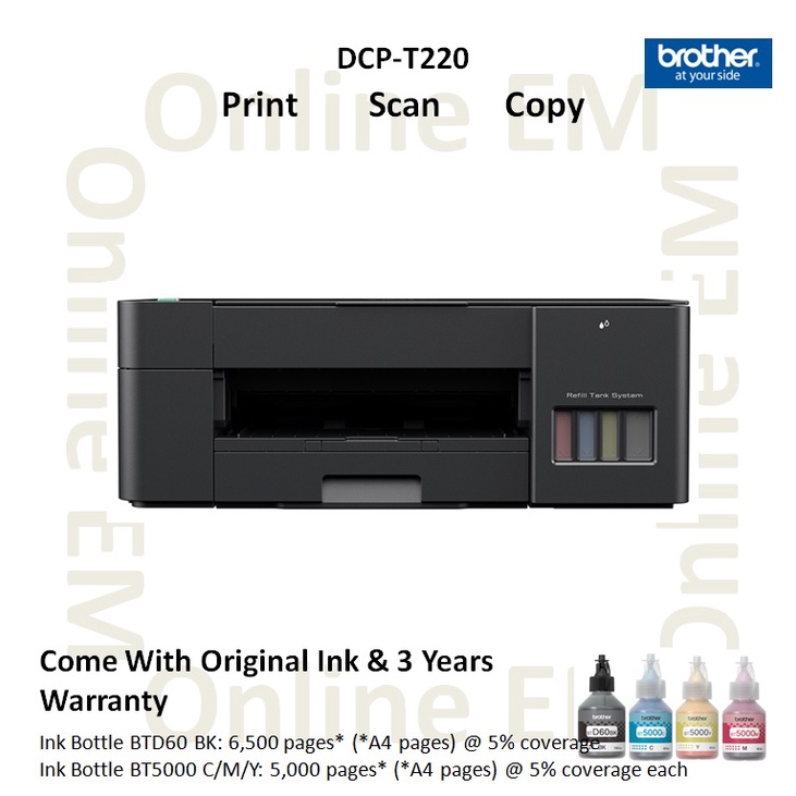 Brother DCP-T220 / DCP-T420W / DCP-T520W Print, Scan, Copy, Wireless ...
