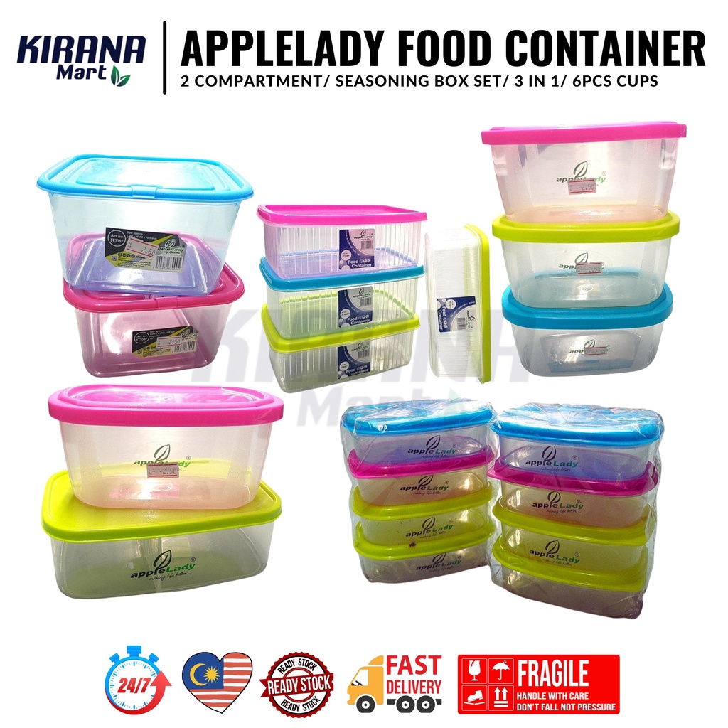 🔥Ready Stock - Applelady Round Mini Container / Food Container / 3 ...