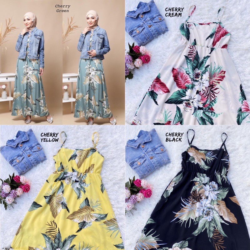 🔥 20 COLORS 🔥 | Dress Floral Tali Halus | Dress Preggy | Dress Santai ...