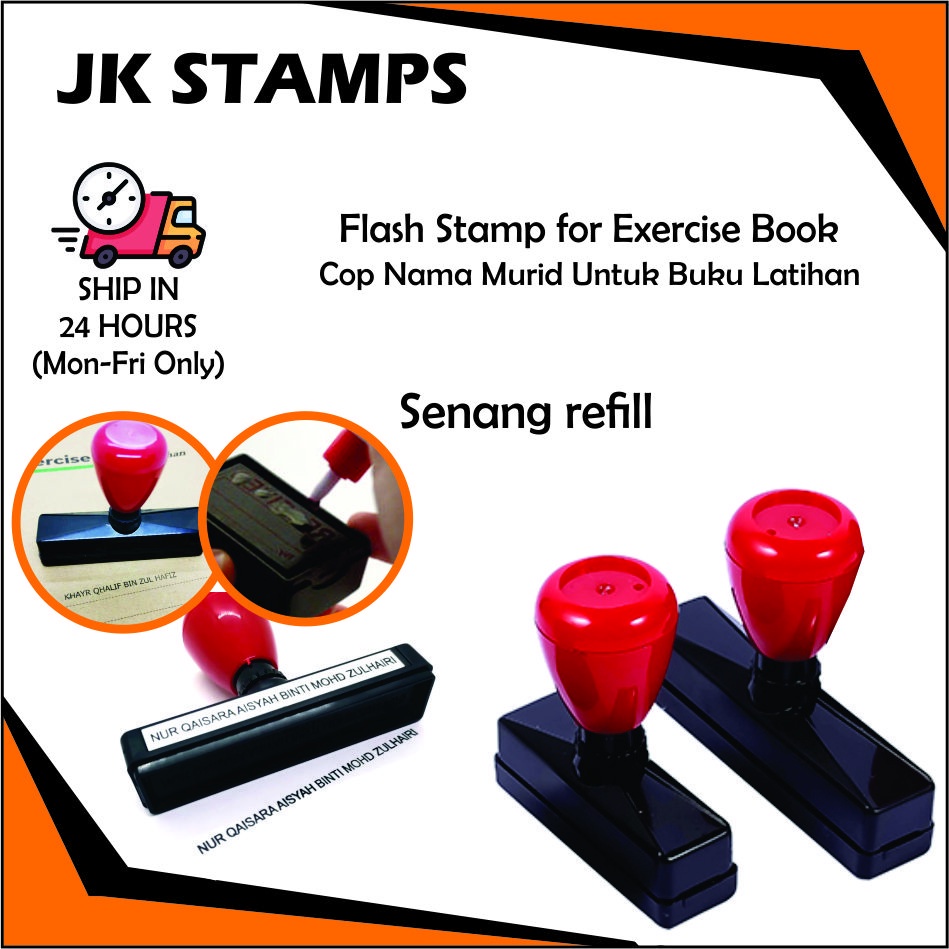 JK Stamps Cop Nama Murid Untuk Buku Latihan Student Rubber Stamp for ...