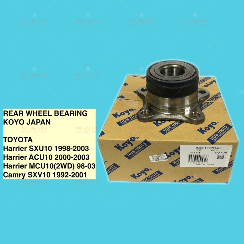 KOYO JAPAN DACF1097FHR2.REAR WHEEL BEARING TOYOTA HARRIER 2WD ACU10 ...