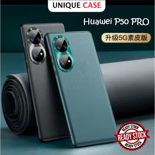 UNIQUE Huawei P60 PRO P50 PRO Premium PU Plain Leather Casing Iron Lens ...