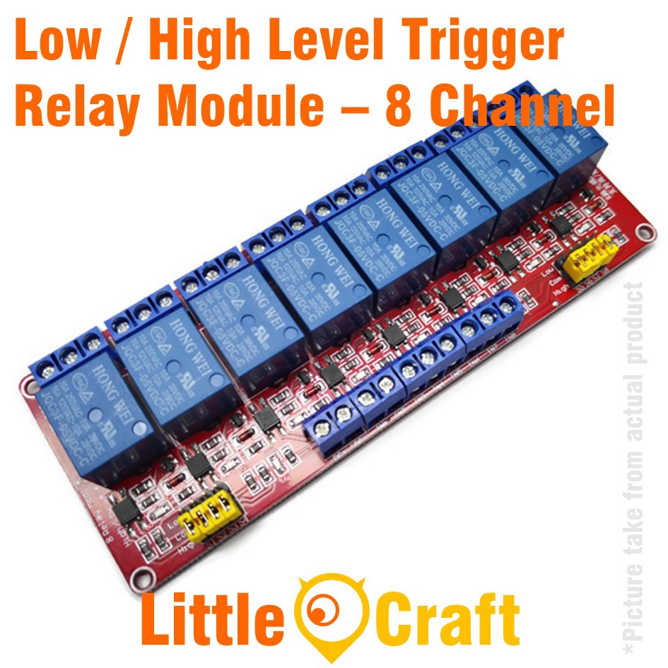8 Channel Isolated 5V Relay Module With Low / High Level Trigger Option ...