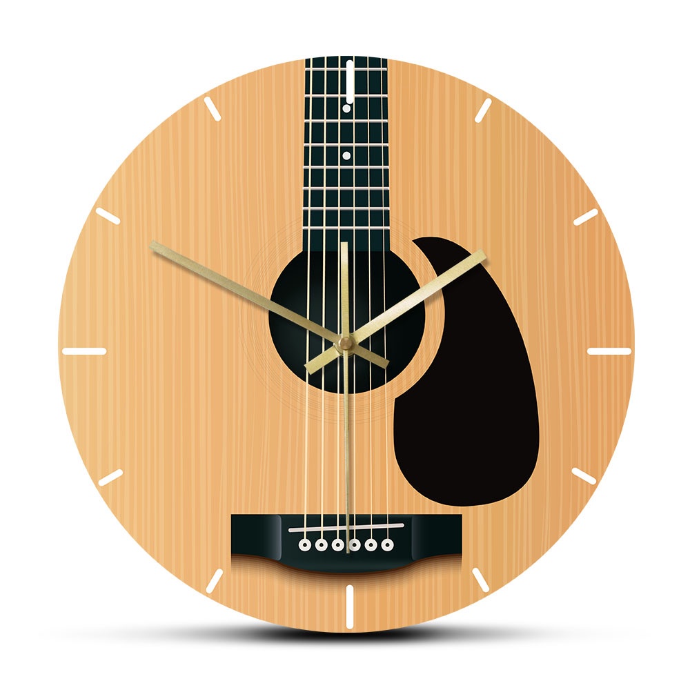 Original Soundtrack Guitar Clock Musical Instrument Home Minimalist Art ...