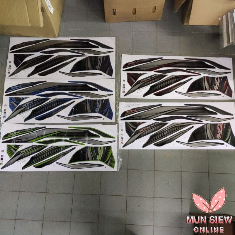 stiker sticker body stripe cover set (5) lc135 jupiter mx yamaha lc135 v2 v3 v4 v5 v6 v7 ...