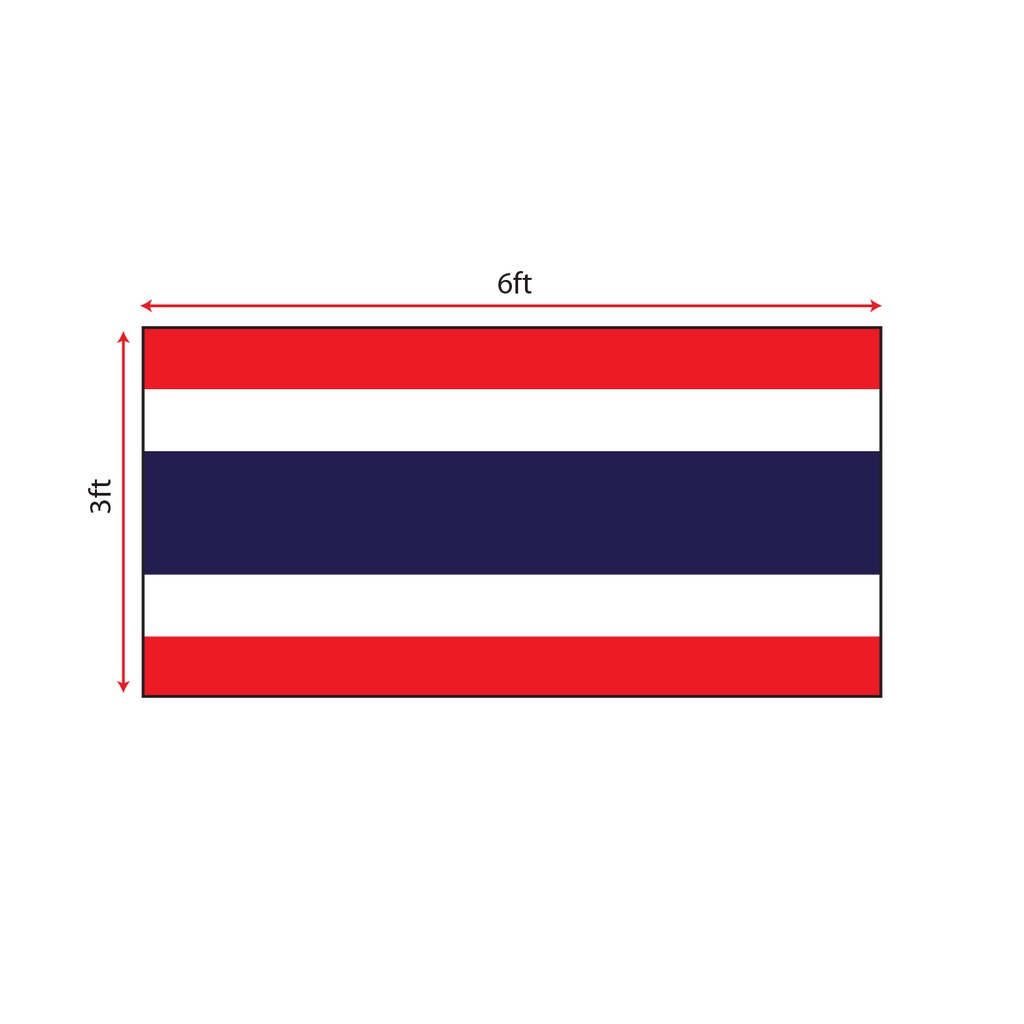 Thailand Flag 3x6ft, Bendera Thailand 3x6ft, Polyester | Shopee Malaysia