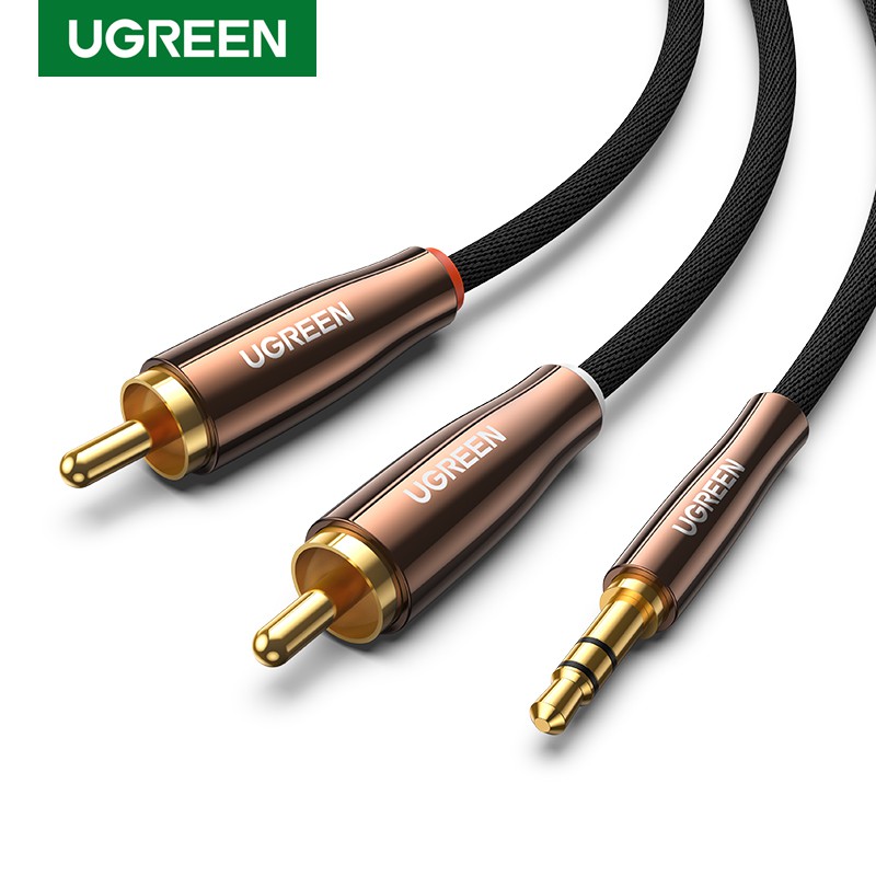 UGREEN RCA Cable 2RCA to 3.5mm Hi-Fi Nylon-Braided RCA to AUX Audio ...