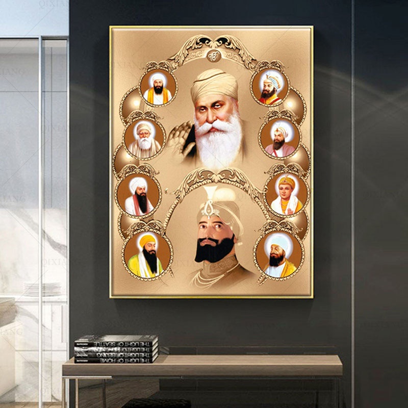 The unique paintings of ten Sikh masters in high-definition printing of ...