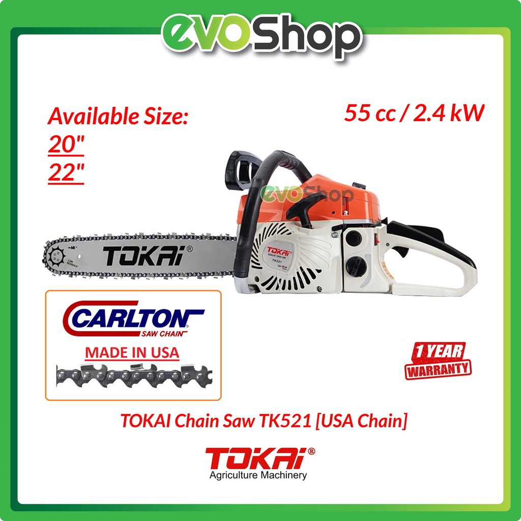 TOKAI Gasoline Chain Saw 16" / 18" / 20" / 22" (USA Chain - Carlton ...