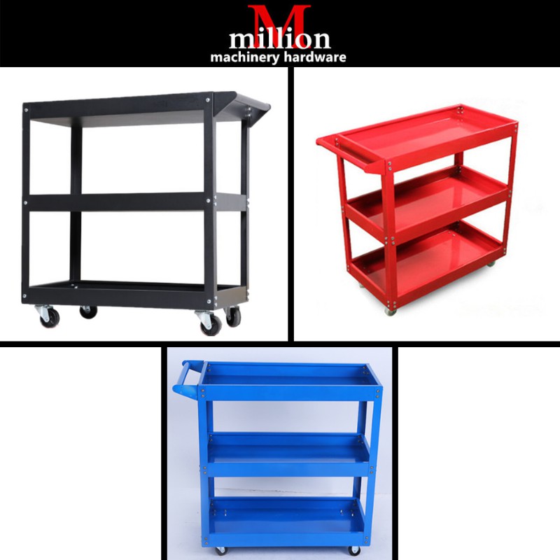millionhardware - Red Blue Black 3 Layer Service Cart Tools Cart ...