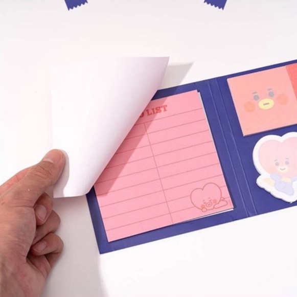 BTS BT21 Tinytan Bangtan OT7 Kpop Merch Notebook Sticky Note Memo Pad ...