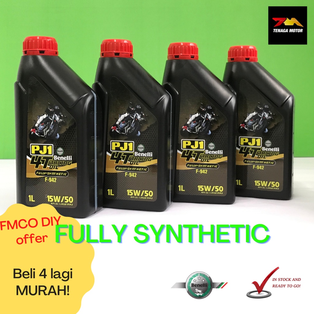 【FMCO DIY Offer - Beli 4 lagi MURAH!】PJ1 BENELLI 4T RACING OIL 15W-50 FULLY SYNTHETIC F942 ...