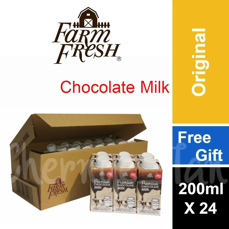 Farm Fresh UHT Premium Chocolate - 200ml x 24packs + Free Gift | Shopee ...