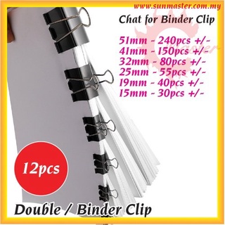 Double Clip | BINDER CLIP/ 51MM,41MM,32MM,25MM,19MM,15MM | Klip Hitam ...