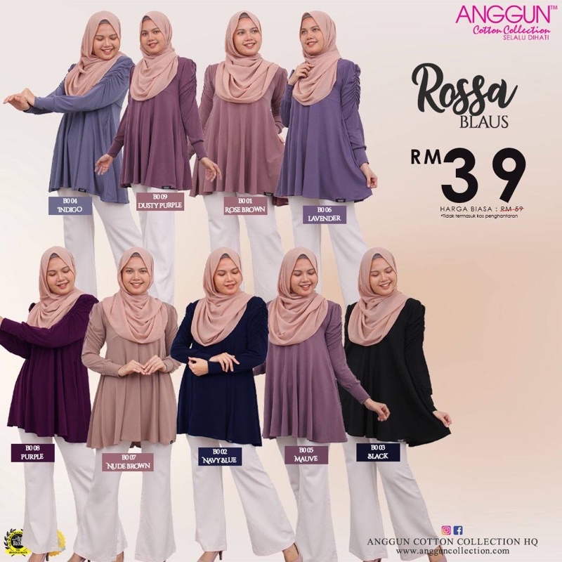 🤍BLOUSE ROSSA IRONLESS READY STOCK BY ANGGUN COTTON COLLECTION 🔥 ...