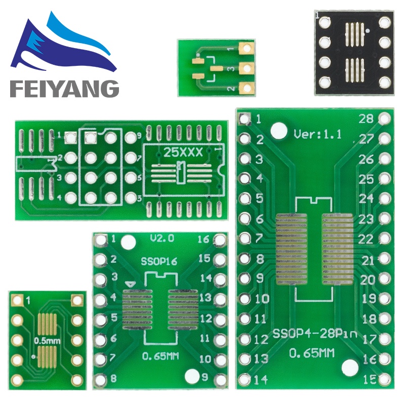 10PCS SOP8 SOP10 SOP16 SOP28 to DIP Pinboard SMD To DIP Adapter 0.65mm ...