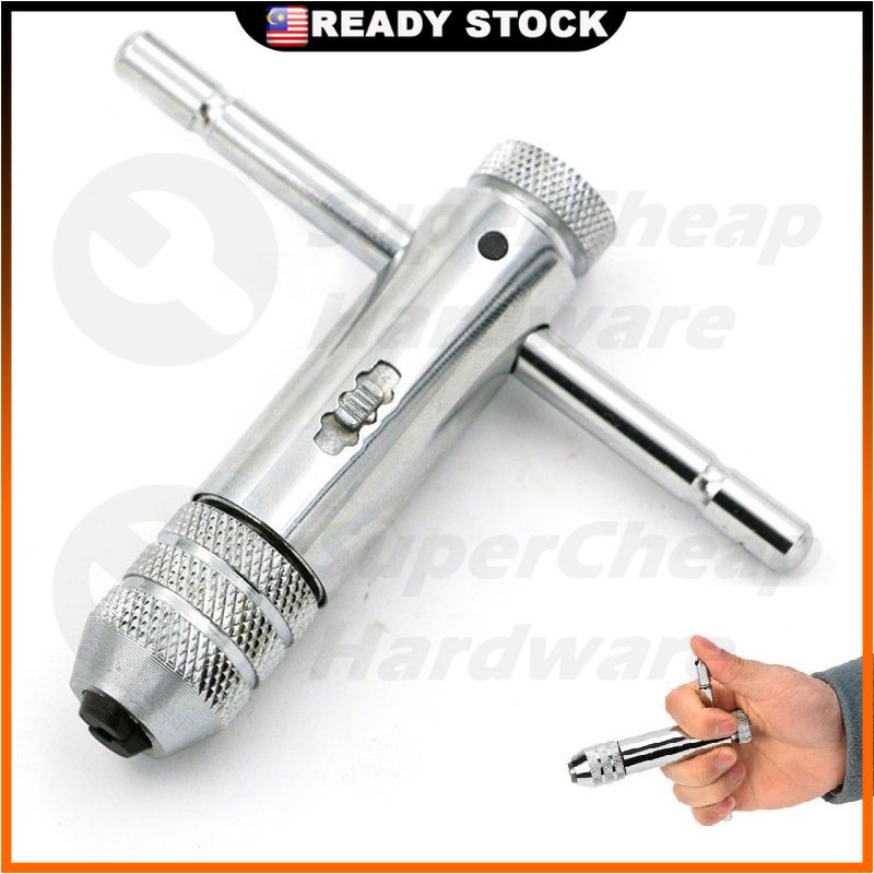 Reversible Ratchet Screw Tap Bit Holder Wrench T-Shaped Handle Hand ...