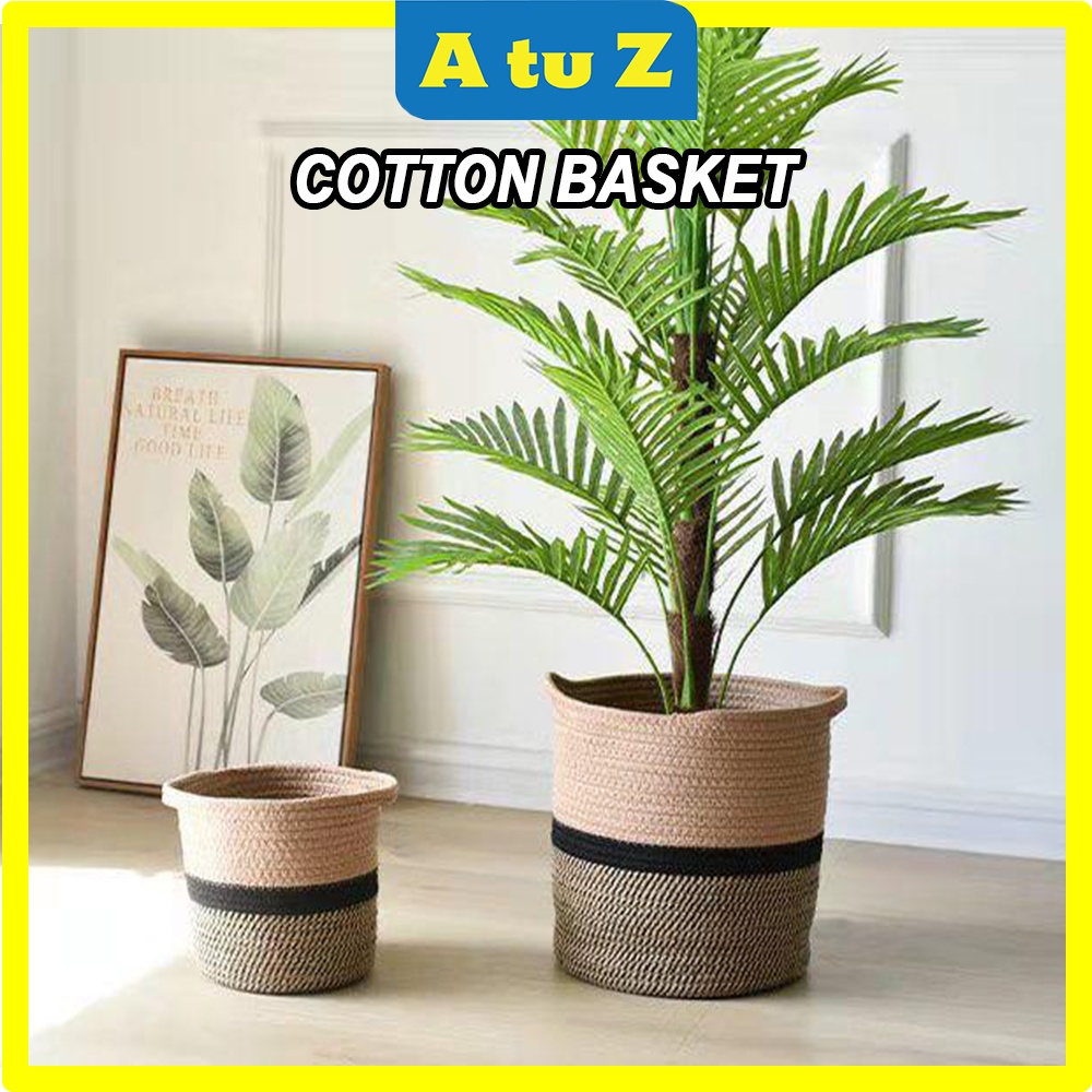 AtuZ Seagrass Basket Pasu Mengkuang Hanging Flower Pot Dirty Laundry ...