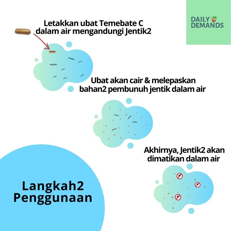 Temebate C - ubat jentik jentik larva nyamuk ; mosquito killer ...