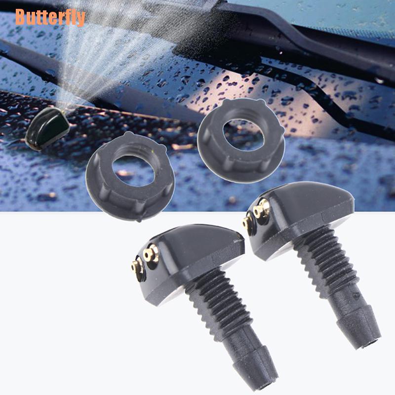 Butterfly///（~） 2x Universal Front Windshield Washer Wiper Nozzle ...
