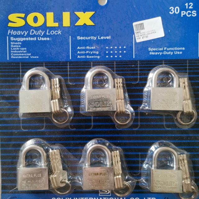 Solix 40mm Heavy Duty Security Padlock Mangga Kunci Mangga Pintu ...