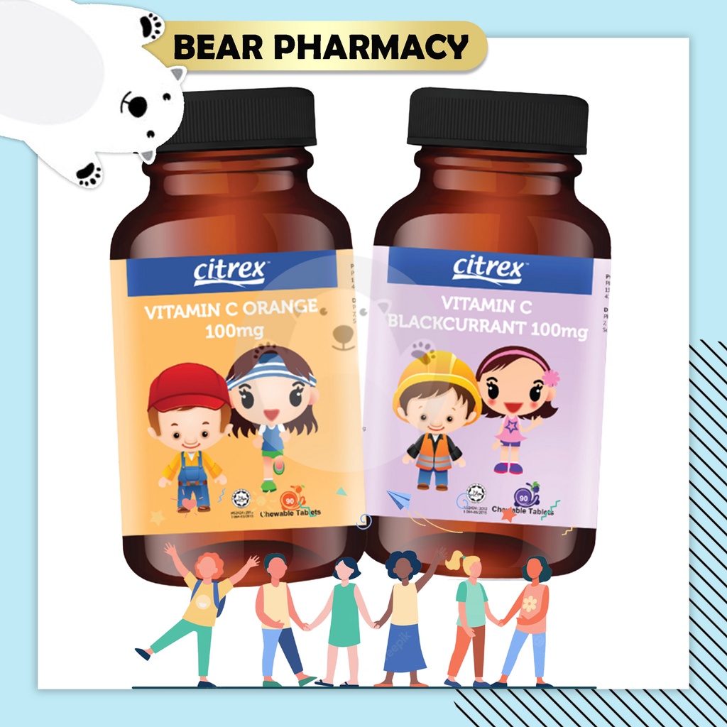 CITREX Vitamin C 100mg Chewable Tablets 90's Orange/Blackcurrent [Exp ...