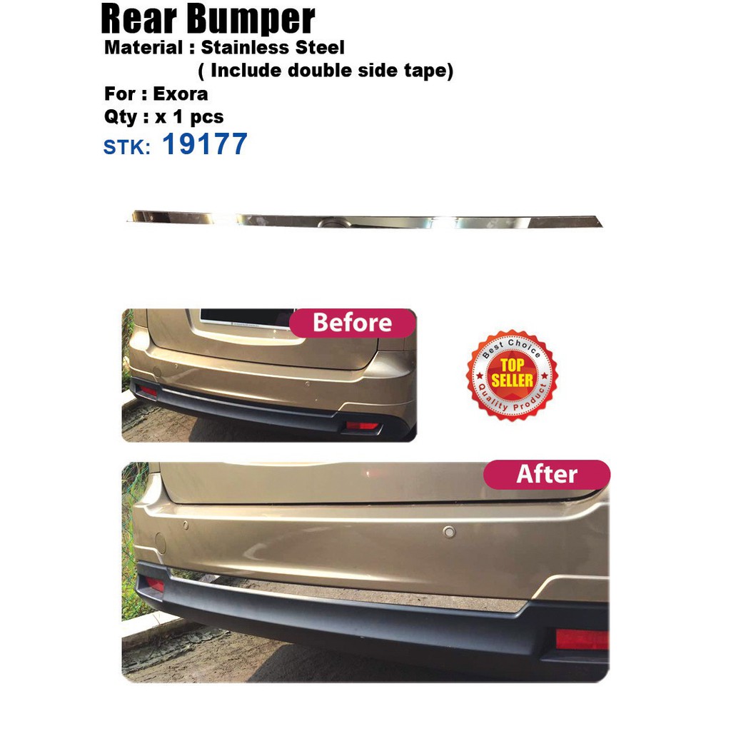 1(Pc) Proton Exora Rear Bumper Bonnet Garnish (stainless steel ...