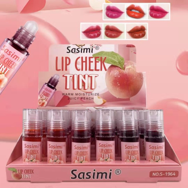 J.r Sasimi Peach Roll on Lip&Check Tint(1Box 24pcs) | Shopee Malaysia
