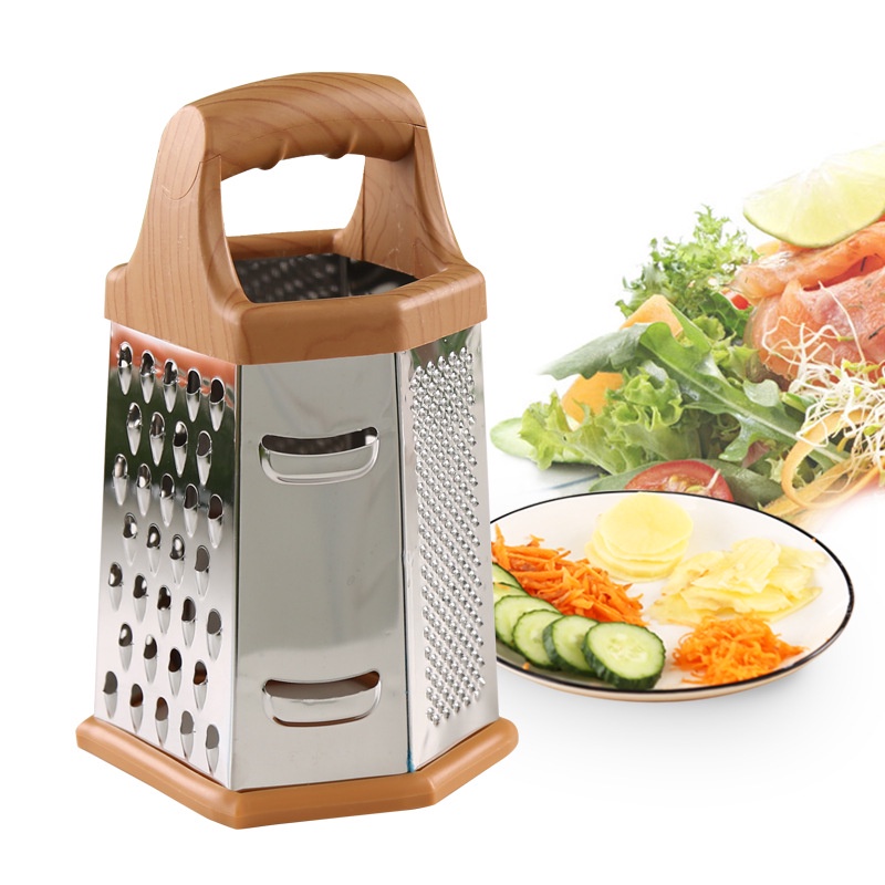 Multi-Function Stainless Steel Kitchen Cheese Box Grater (6-Sided ...