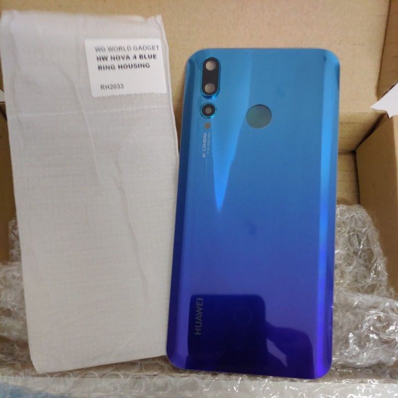 huawei nova 4 back cover battery cover with camera lens blue colour ...