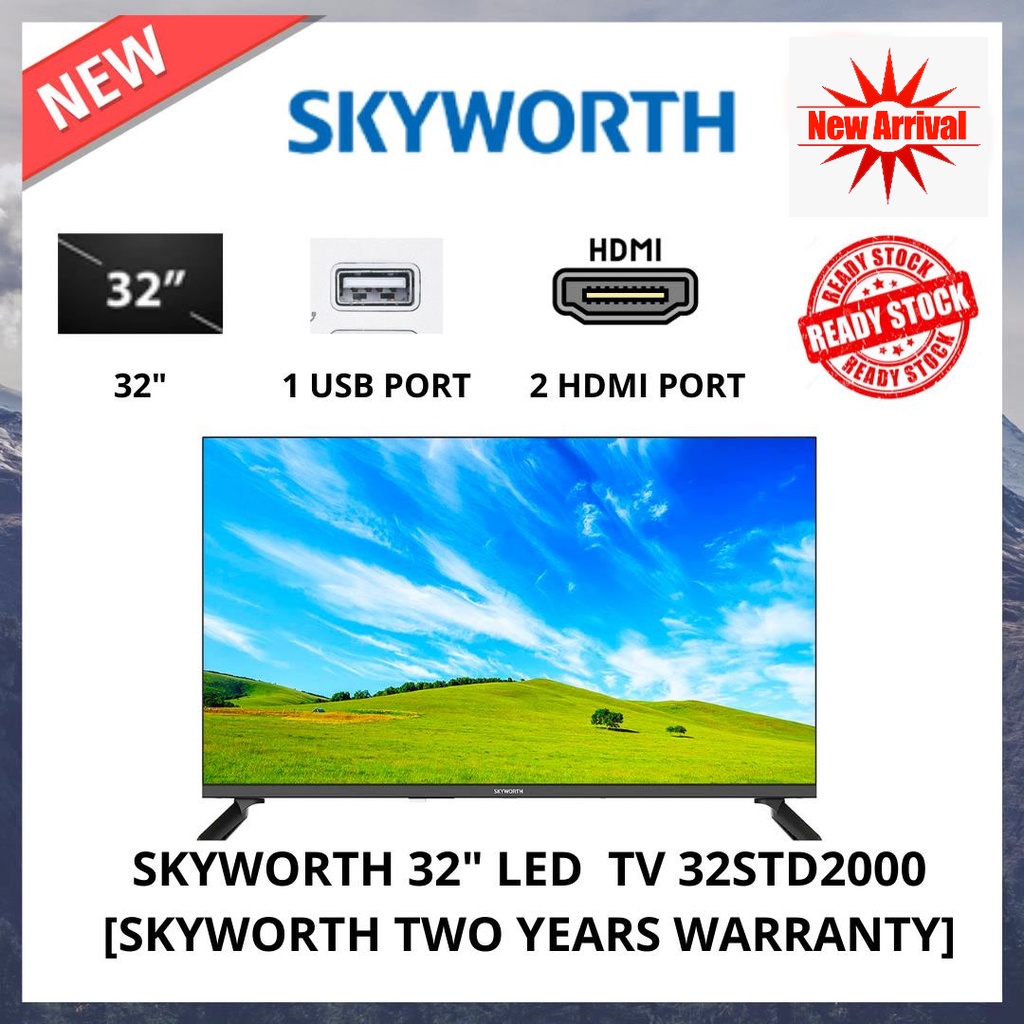 Skyworth 32" HD Ready Digital LCD LED TV 32STD2000 (2 YEARS WARRANTY ...