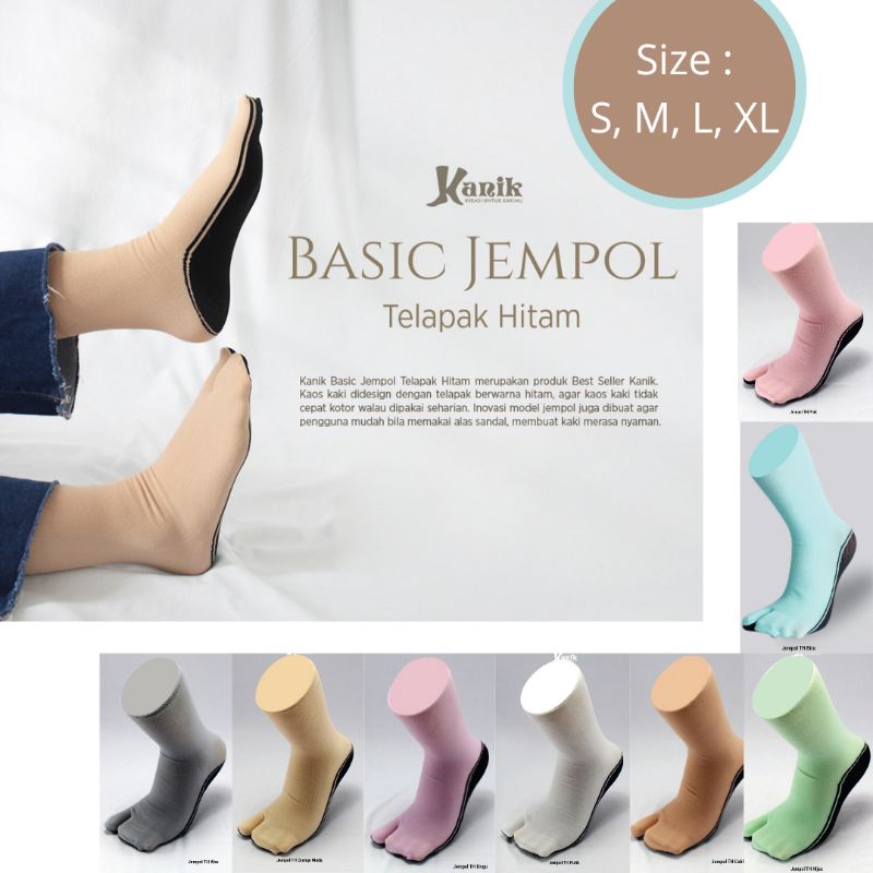 [1Pair] Original KANIK Basic Thumb Palm/Tapak Hitam Socks Muslimah ...