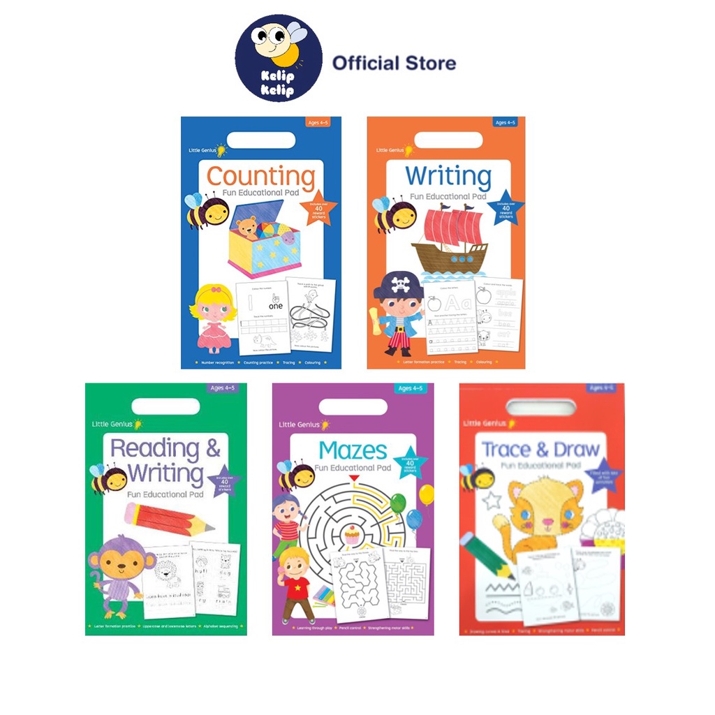 5 Books Little Genius Educational Book Set For Kids Ages 4-5 To Learn ...