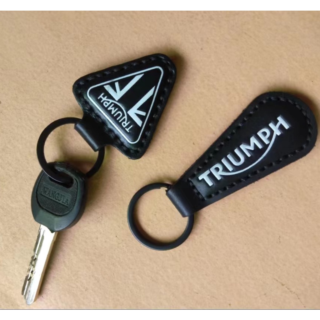 Triumph motorcycle leather key chain car shop custom gift TIGER SPORT ...