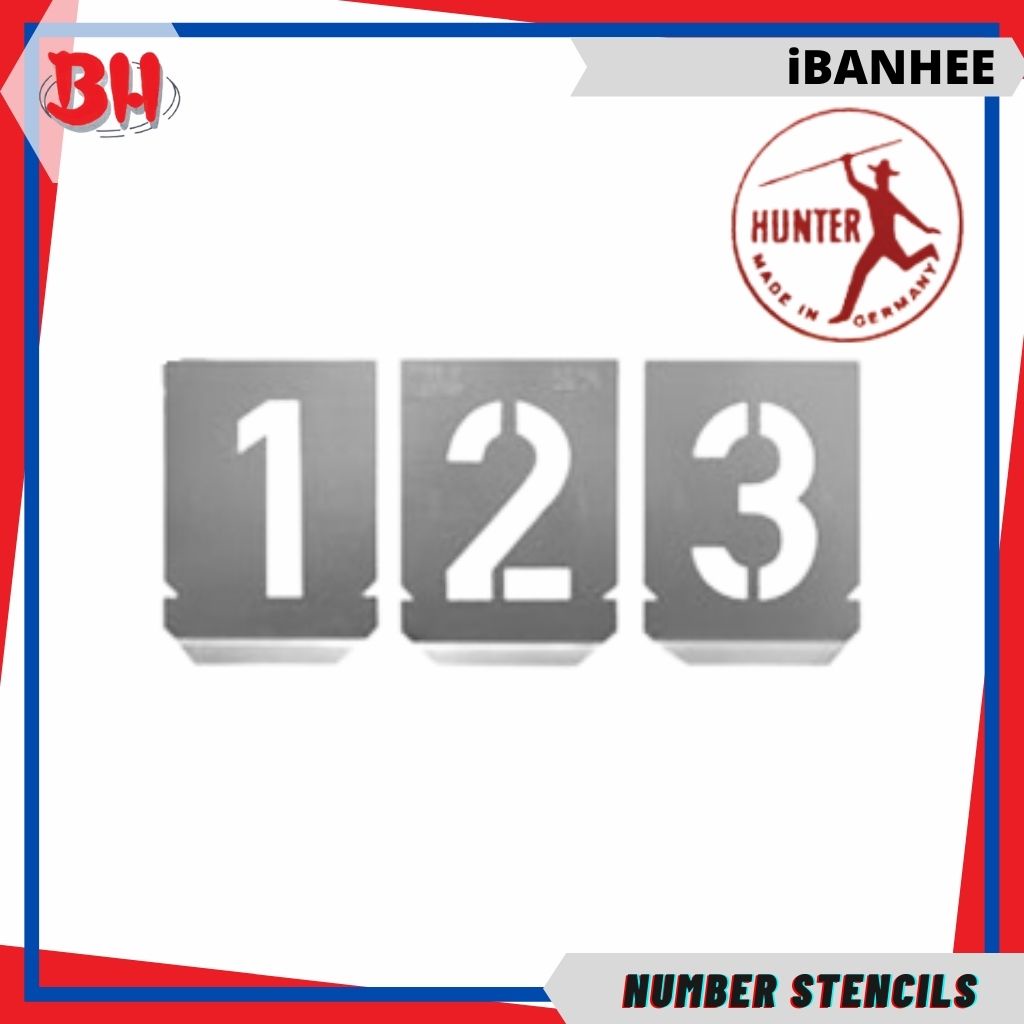 [iBANHEE] HUNTER 0-9 STENCILS NUMBER LETTER 40MM - 200MM (MADE IN ...