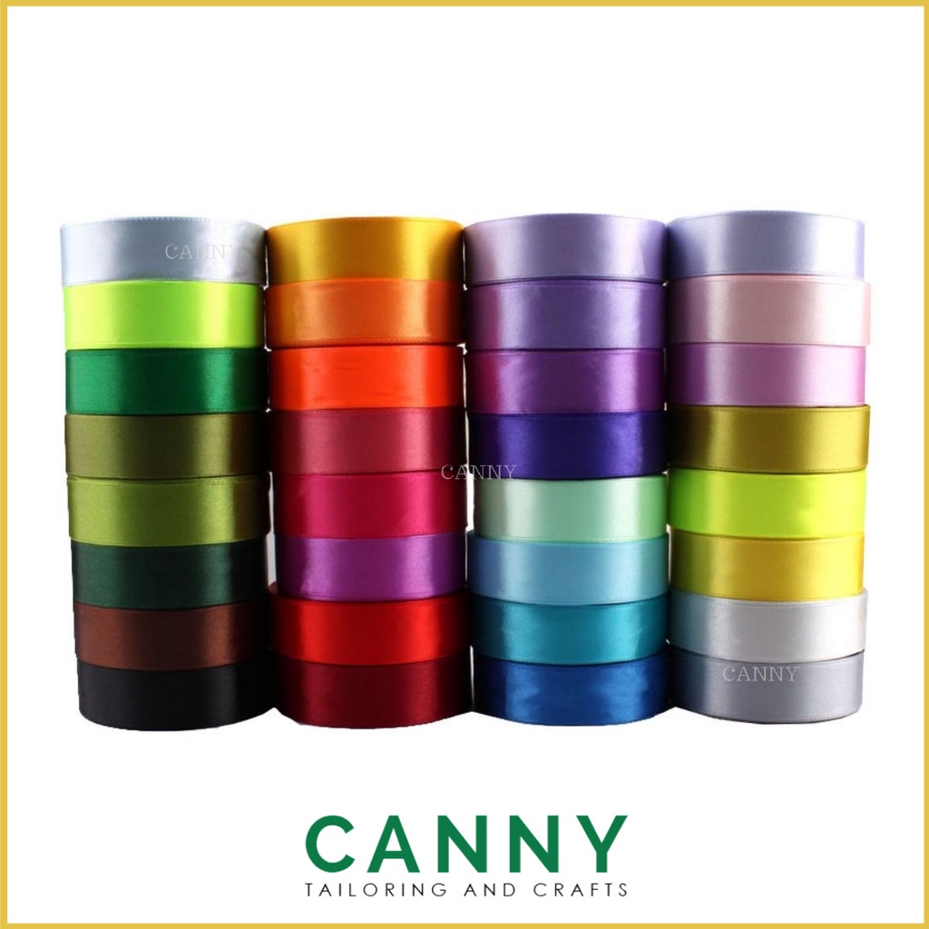 25 Yards Satin Ribbon Width 25mm / Reben Kain 25mm Lebar (1 Roll - 25 ...