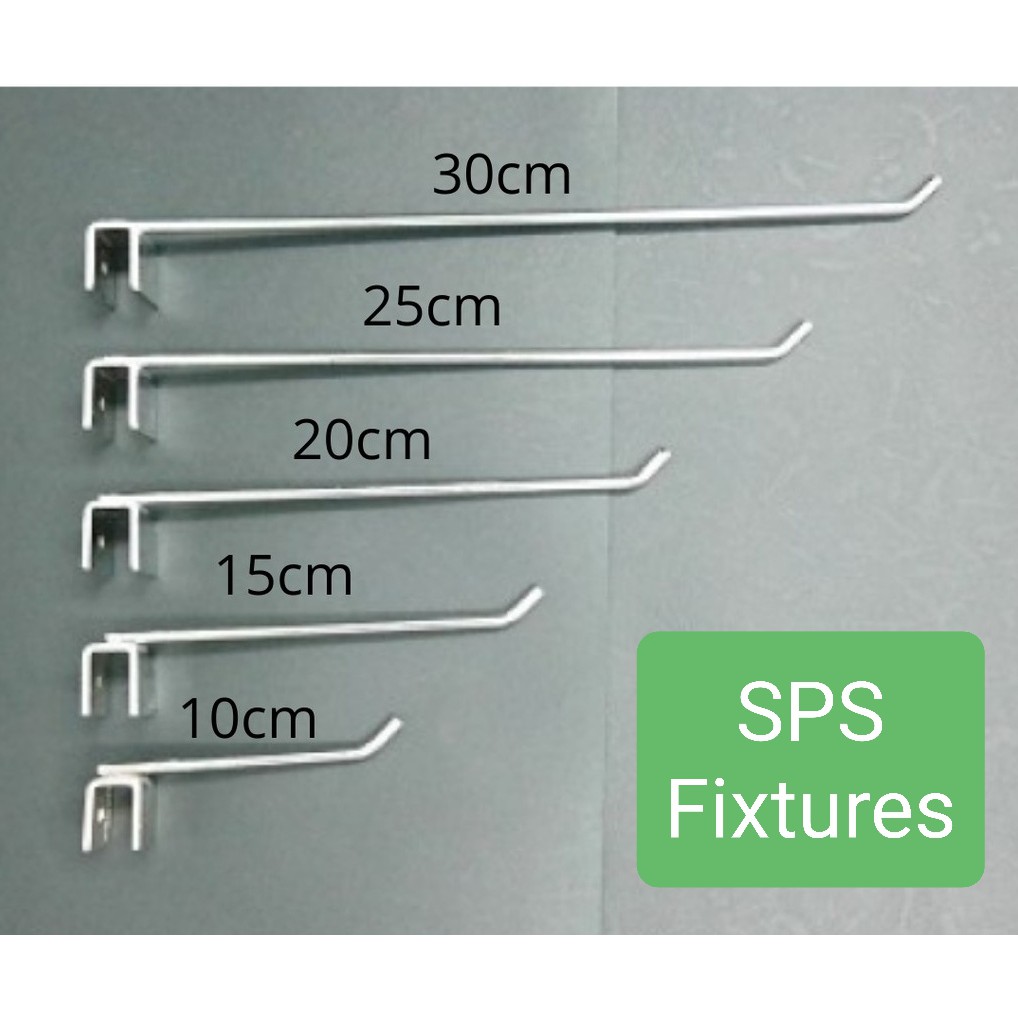 Chrome Square Bar Single Hook AA System / Rak Dinding AA System / 12 ...