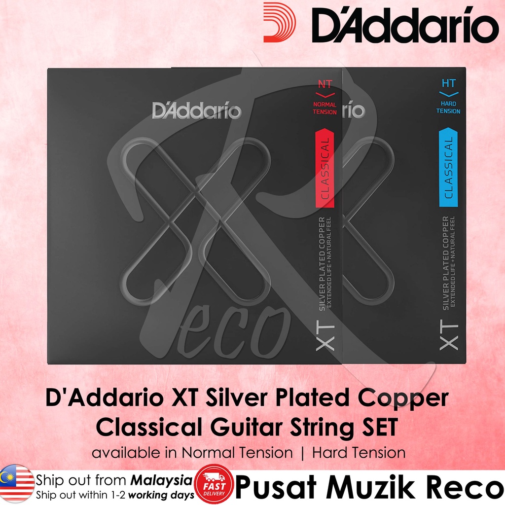 D'addario XT Silver Plated Copper Classical Guitar String SET XTC45 ...