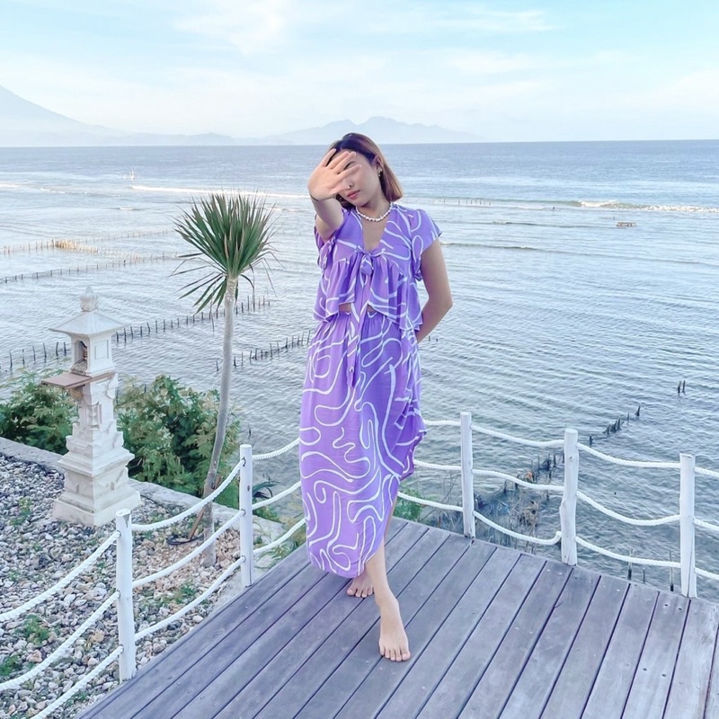Aleeya set (rample top & skirt) | Shopee Malaysia
