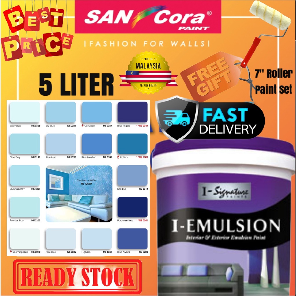 5 LITER SANCORA I-EMULSION INTERIOR & EXTERIOR WALL PAINT CAT DINDING ...